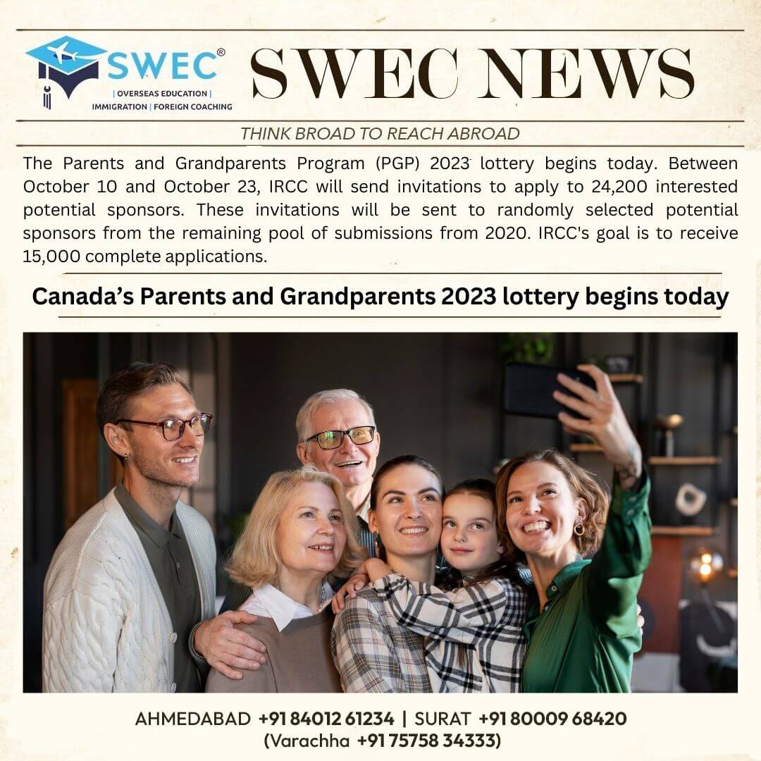 Canada’s Parents and Grandparents 2023 lottery has begun - SWEC ...